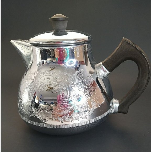 Swan Brand | Other | Vintage Swan Brand Floral Silver Cromalin 3 Cup ...